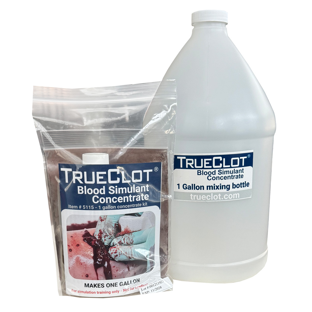 TrueClot - Blood Simulant Concentrate, 1 Gallon + Bottle (# 5115 ...